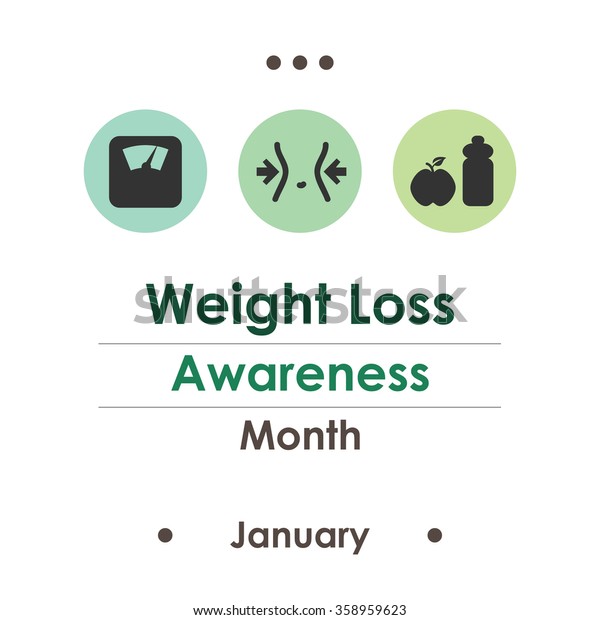 Vector Illustration Weight Loss Awareness Month Stock Vector (Royalty ...