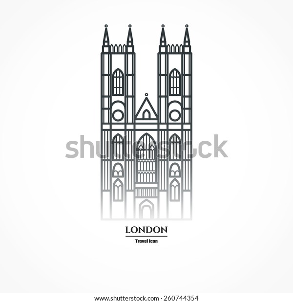 Vector Illustration Westminster Abbey Icon Outline Stock Vector ...