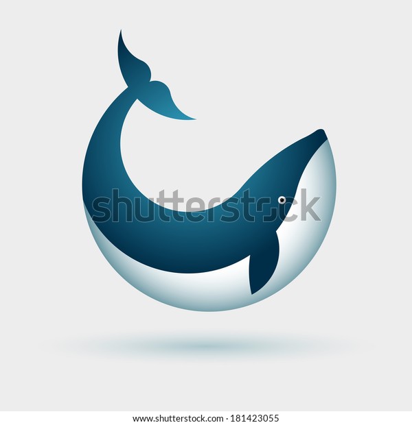 Vector Illustration Whale Symbol Design Stock Vector (Royalty Free ...