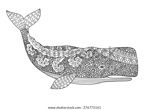 Vector Illustration Whale Zentangle Style Stock Vector (Royalty Free ...