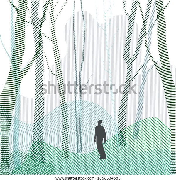 Vector Illustration Which Depicts Lonely Man: Vector có sẵn (miễn phí ...