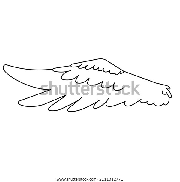 Vector Illustration White Bird Wing Stock Vector (Royalty Free ...