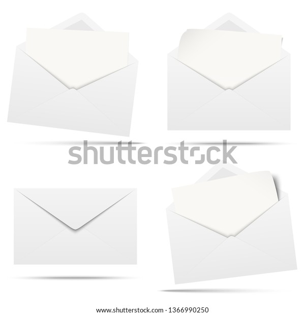 Vector Illustration White Colored Envelopes White Stock Vector (Royalty ...