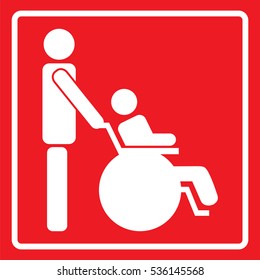 Vector Illustration White Disabled Sign Icon Stock Vector (Royalty Free ...