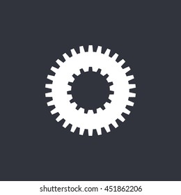 Vector Illustration White Gear Icon On Stock Vector (Royalty Free ...