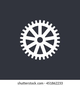 Vector Illustration White Gear Icon On Stock Vector (Royalty Free ...