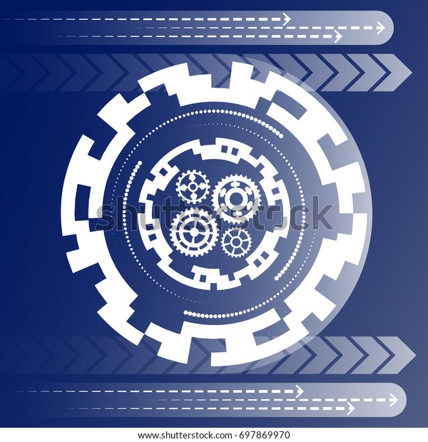 Vector Illustration White Gear Wheel On Stock Vector (Royalty Free ...