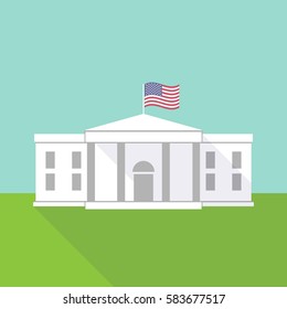 Vector Illustration White House Stock Vector (Royalty Free) 583677517 ...