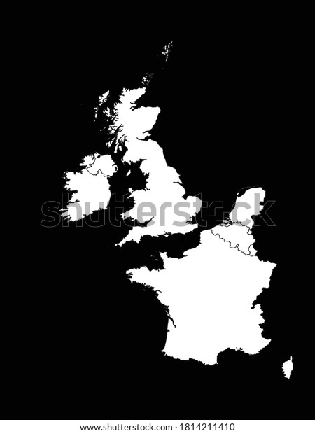 Vector Illustration White Map West Europe Stock Vector (Royalty Free ...