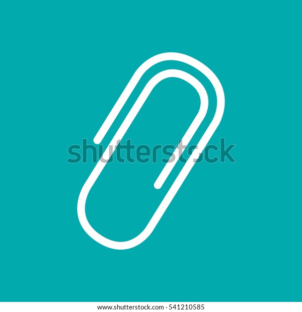 Vector Illustration White Paperclip Icon On Stock Vector (Royalty Free ...