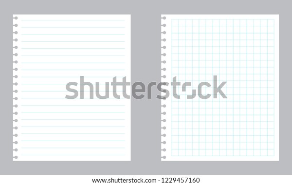 Vector Illustration White School Paper Striped Stock Vector (Royalty ...