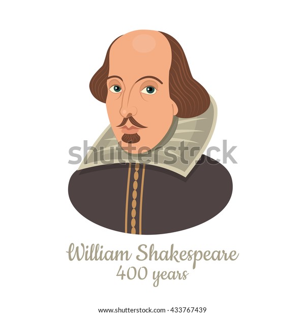 Vector Illustration William Shakespeare Portrait Isolated Stock Vector ...