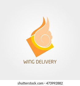 Vector Illustration Wing Delivery Logo Design Stock Vector (Royalty ...