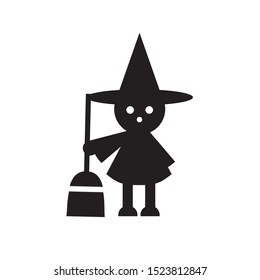 Vector Illustration Witch Simple Icon Style Stock Vector (Royalty Free ...