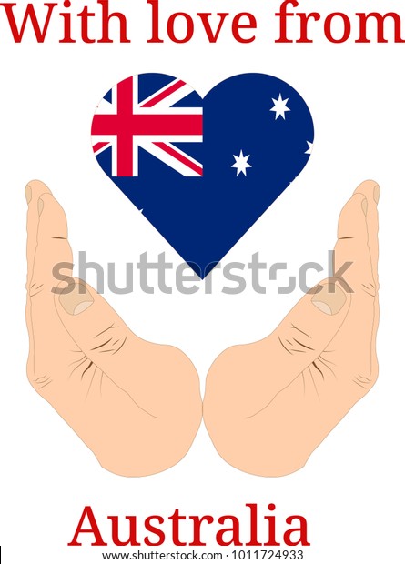 Vector Illustration Love Australia Flag Australia Stock Vector (Royalty ...