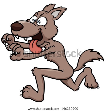 Vector Illustration Wolf Running Stock Vector (Royalty Free) 146330900 ...