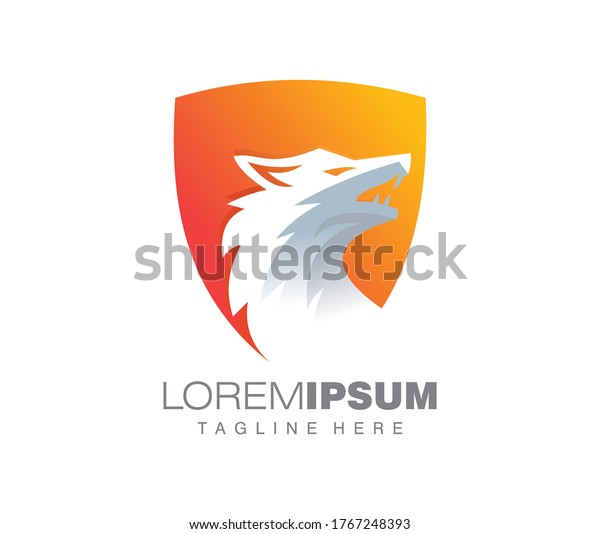 Vector Illustration Wolf Shield Logo Sign Stock Vector (Royalty Free ...
