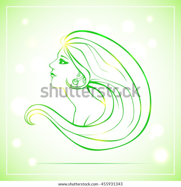 Vector Illustration Woman Bust Side View: เวกเตอร์สต็อก (ปลอดค่า ...