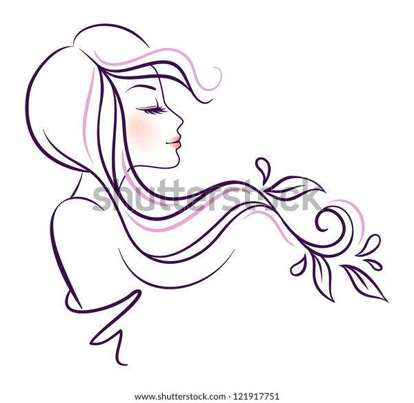 Vector Illustration Woman Line Stock Vector (Royalty Free) 121917751 ...