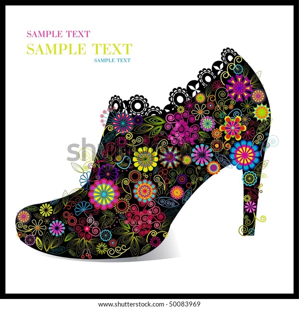 Vector Illustration Woman Shoe Shape Made Stock Vector (Royalty Free ...