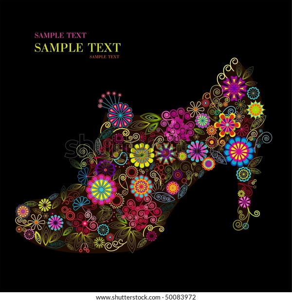 Vector Illustration Woman Shoe Shape Made Stock Vector (Royalty Free ...