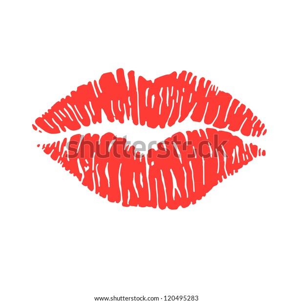 Vector Illustration Womans Red Lipstick Marks Stock Vector (Royalty ...