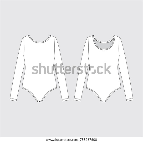 Vector Illustration Womens Bodysuits Front Back Stock Vector (Royalty ...