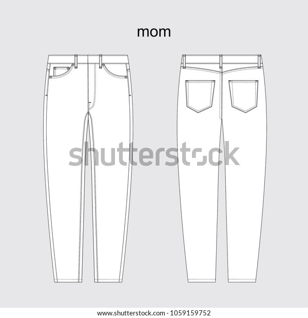 Vector Illustration Womens Mom Jeans Front Stock Vector (Royalty Free ...