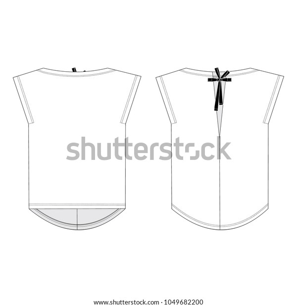 Vector Illustration Womens Top Front Back Stock Vector (Royalty Free ...