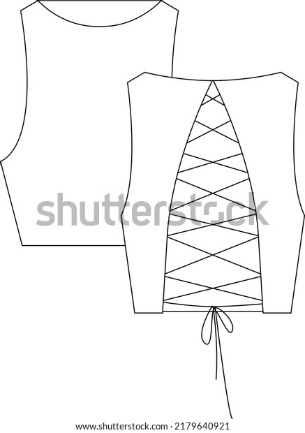 Vector Illustration Womens Tops Front Back Stock Vector (Royalty Free ...