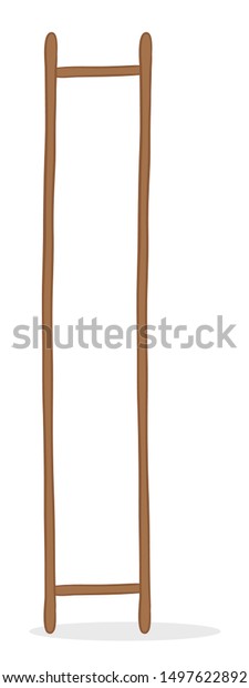 Vector Illustration Wooden Ladder Missing Steps Stock Vector (Royalty ...