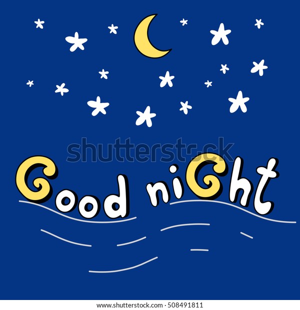 Vector Illustration Word Good Night On Stock Vector (Royalty Free ...