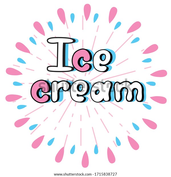 Vector Illustration Word Ice Cream On Stock Vector (Royalty Free ...