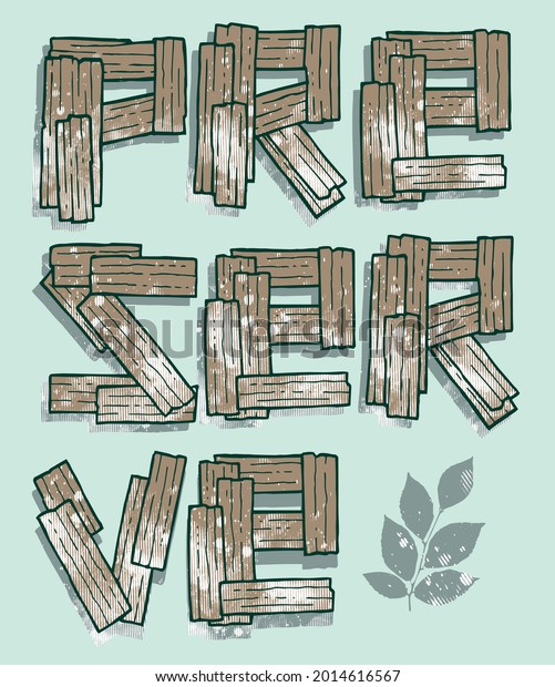 Vector Illustration Word Preserve Formed By Stock Vector (Royalty Free ...