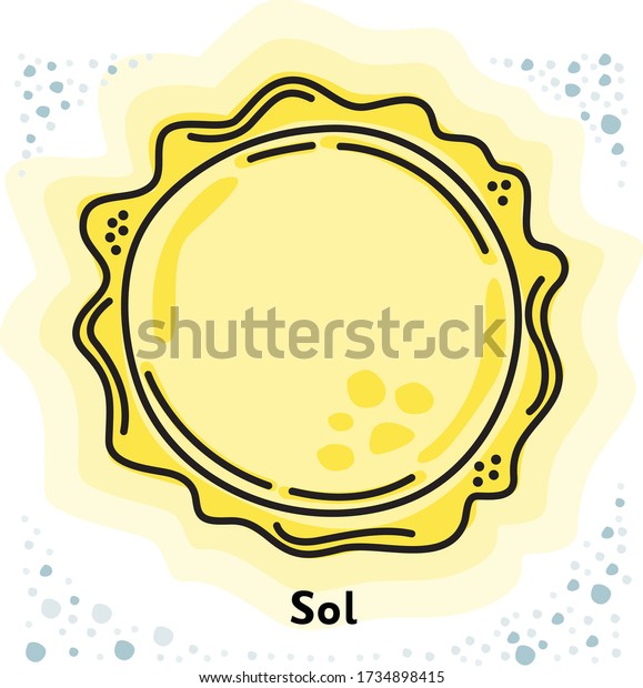 Vector Illustration Word Sun Spanish Stock Vector (Royalty Free ...