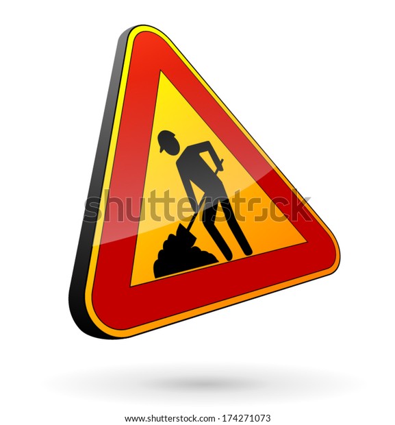 Vector Illustration Work Sign 3d On: vector de stock (libre de regalías ...