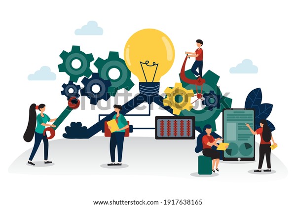 Vector Illustration Working Together Employees Company Stock Vector ...