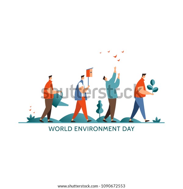 Vector Illustration World Environment Day Icon Stock Vector (Royalty ...