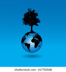 Vector Illustration World Tree Stock Vector (Royalty Free) 617703548