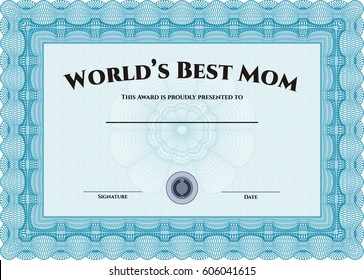 Vector Illustration Worlds Best Mom Award Stock Vector (Royalty Free ...