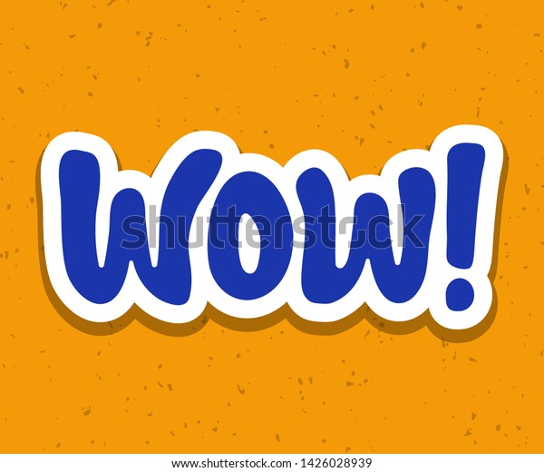 Vector Illustration Wow Phrase Wow Typography: เวกเตอร์สต็อก (ปลอดค่า ...