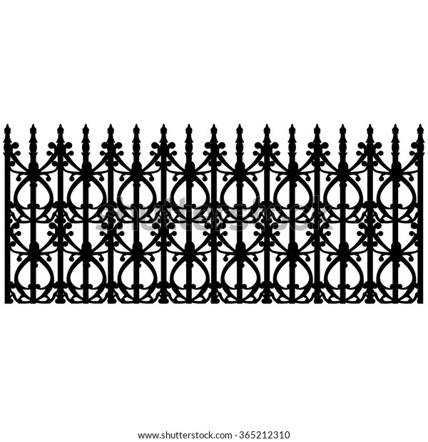 Vector Illustration Wrought Iron Modular Railing Stock Vector (Royalty ...