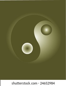 Vector Illustration Yan Yin Symbol On Stock Vector (Royalty Free ...