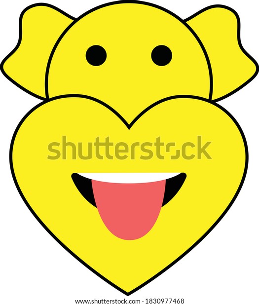Vector Illustration Yellow Happy Smile Face Stock Vector (Royalty Free ...