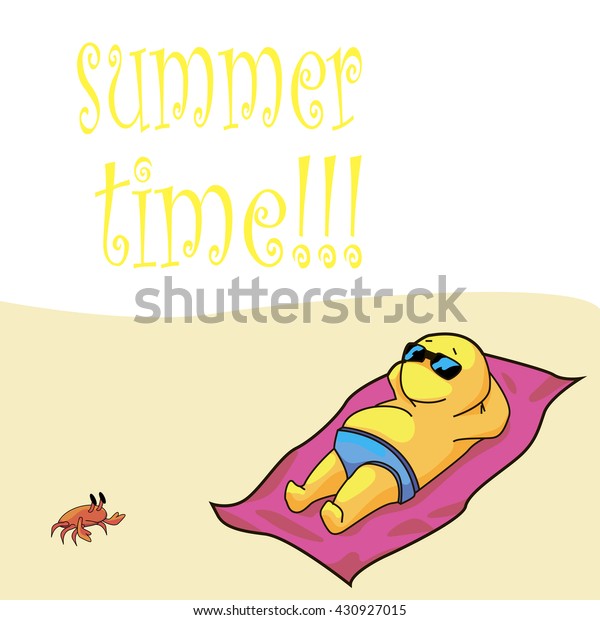 Vector Illustration Yellow Little Man On Stock Vector (Royalty Free ...