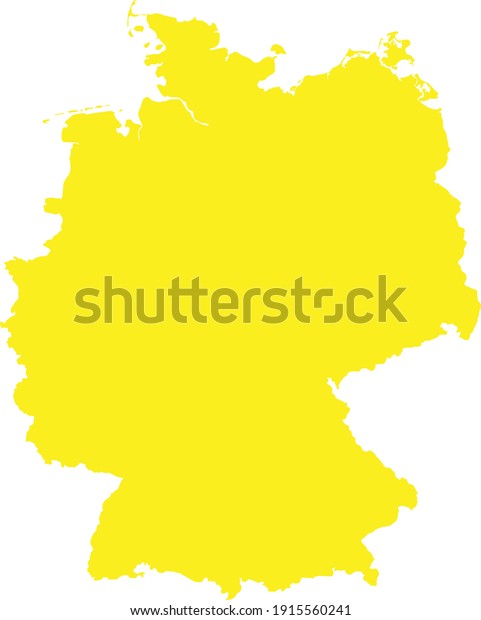 Vector Illustration Yellow Map Germany Stock Vector (Royalty Free ...