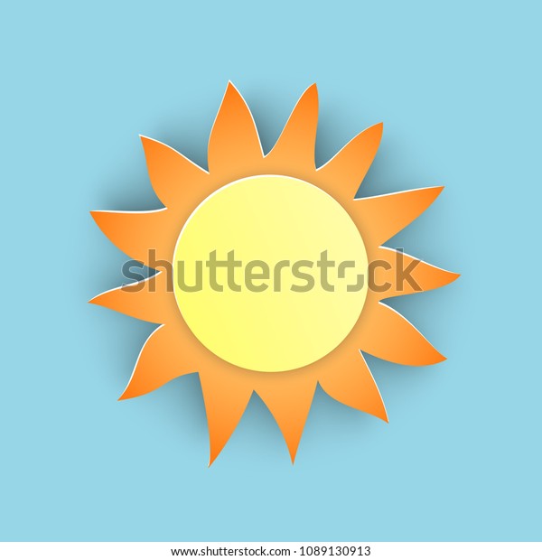 Vector Illustration Yellow Sun Papercut Style Stock Vector (Royalty ...