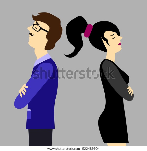 Vector Illustration Young Angry Couple Love 스톡 벡터(로열티 프리) 522489904 ...