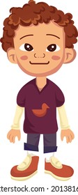 Vector Illustration Young Skinny Kid Curly Stock Vector (Royalty Free ...