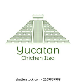 Vector Illustration Yucatan Chichen Itza Mexico Stock Vector (Royalty ...